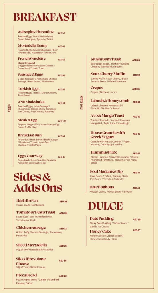 Breakfast Menu – A Normal Day
